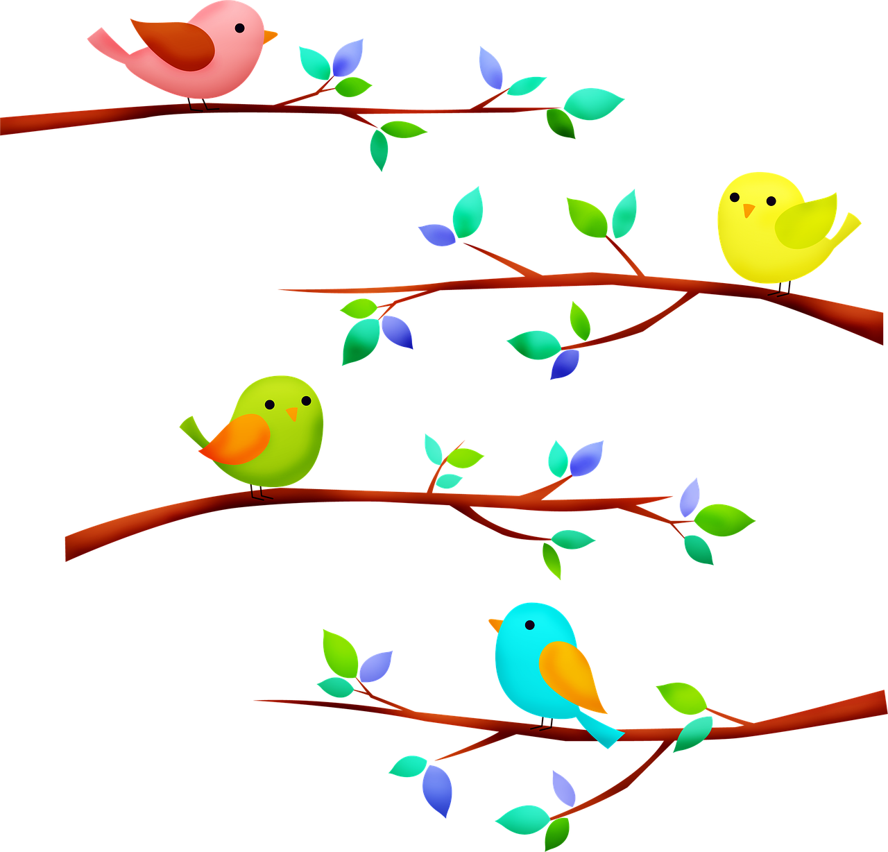 Clipart Bird On A Tree Branch - Png Download - Full Size Clipart ...