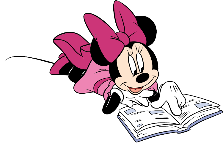 Minnie & Mickey│mouse - Minnie Mouse Reading Books Clipart - Full Size ...