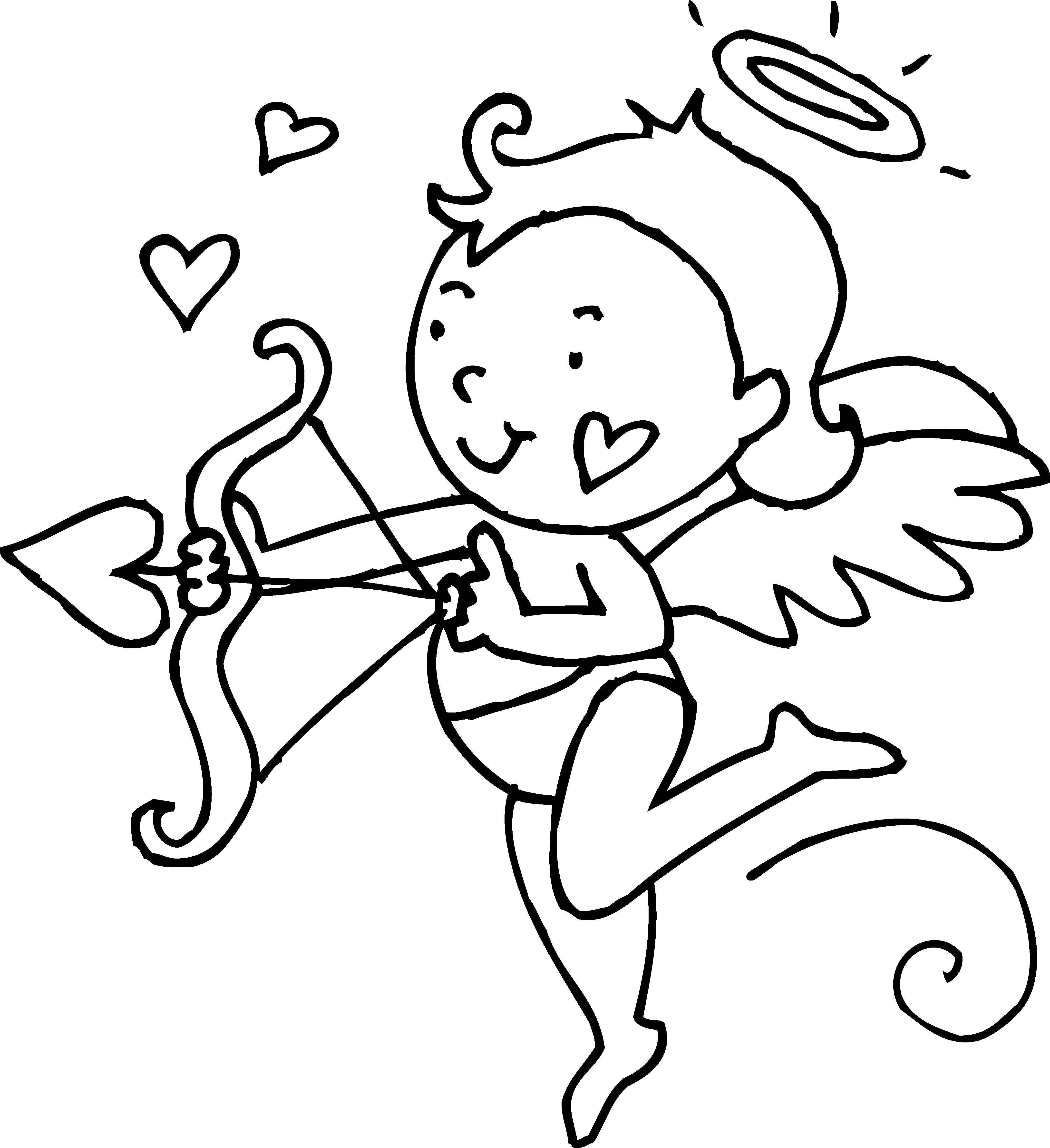 Valentine Cupid Clipart Free - Valentines Day Clip Art Black And White ...