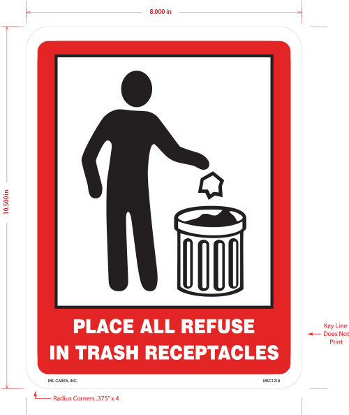 Download Place All Refuse In Trash Receptacles Vinyl Decal - Pitch In ...