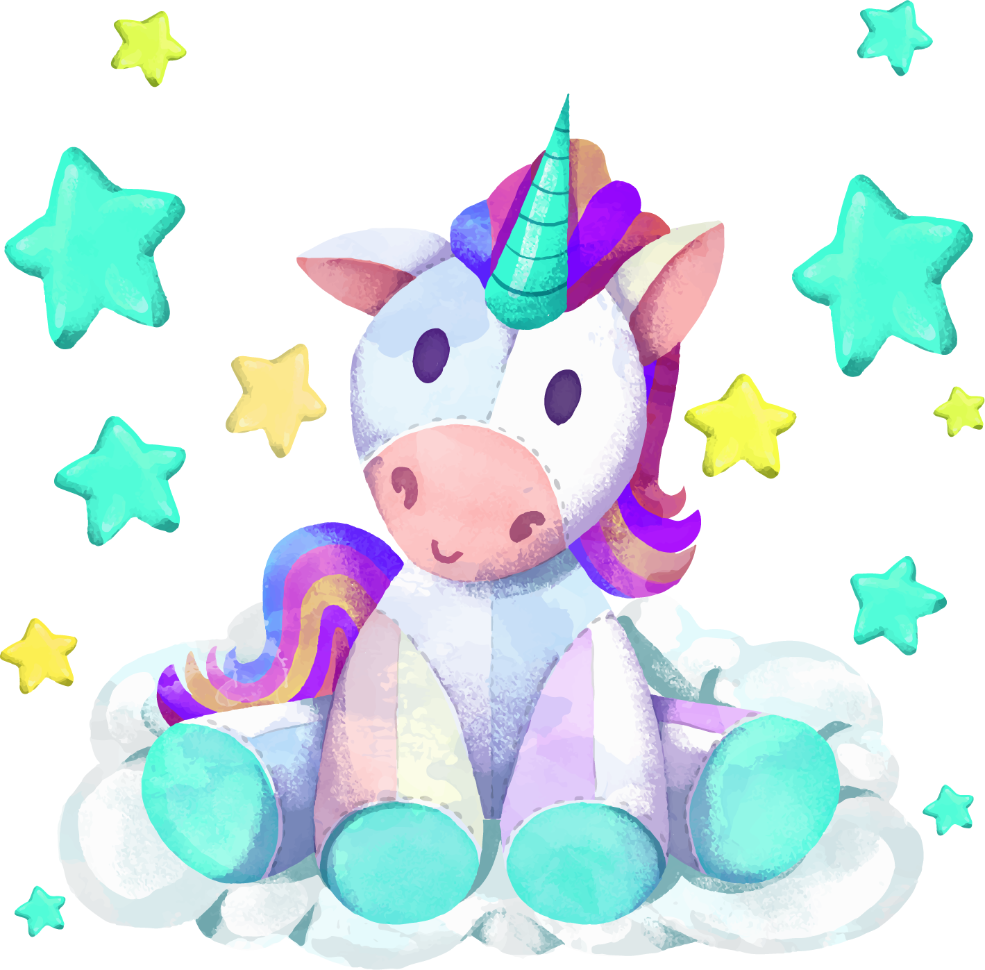 Unicorn Horse Watercolor Painting Clip Art - Cute Unicorn Baby Unicorn ...