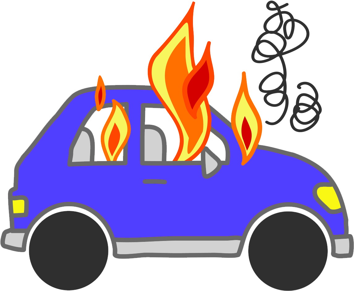 Cars On Fire Clipart - Car On Fire Cartoon - Png Download - Full Size ...