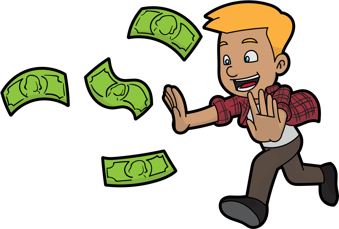 Cartoon Guy Chasing Money - Cartoon Man Throwing Money Clipart - Full ...
