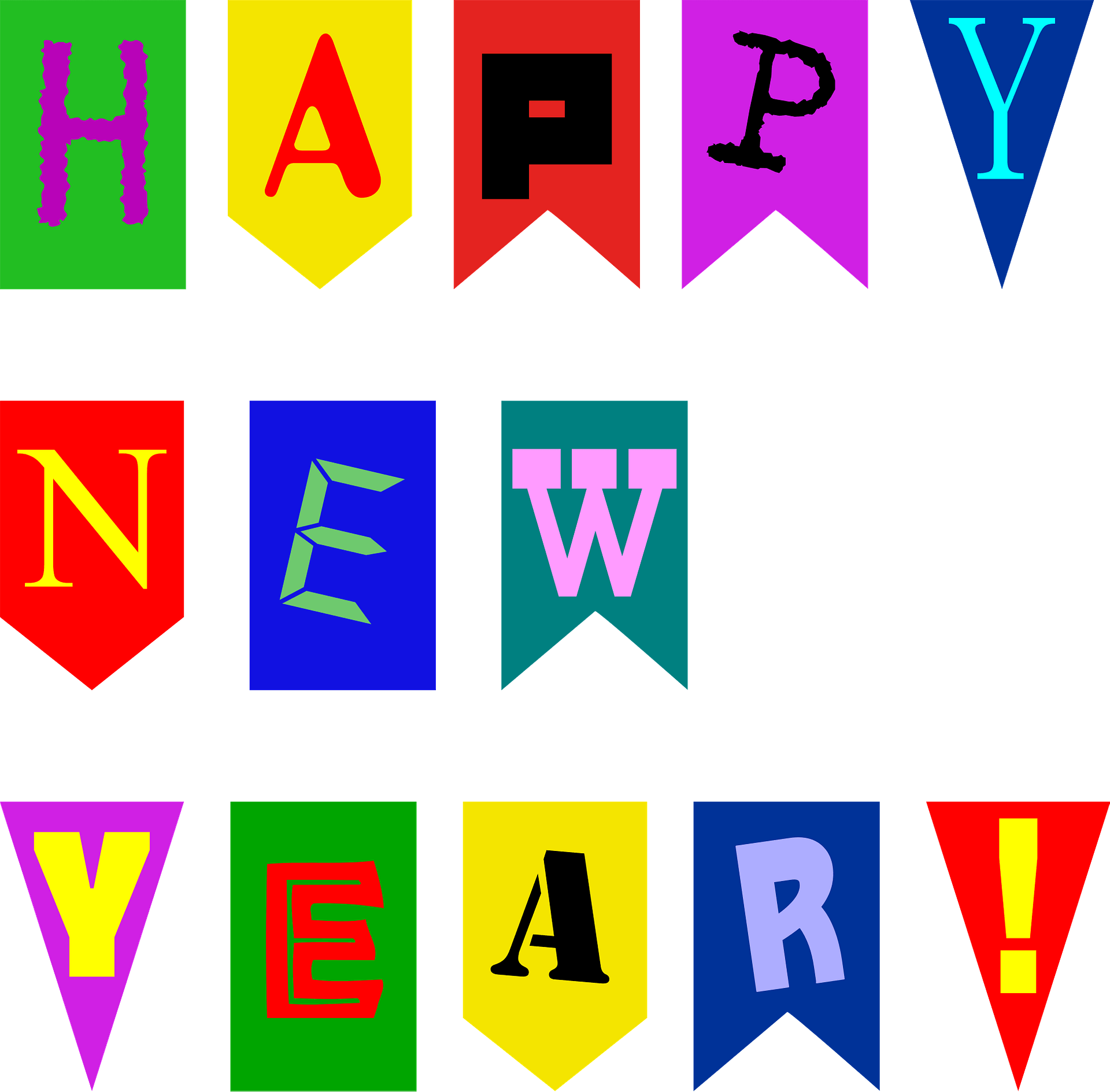 Transparent Happy New Year Clipart Free - Template Happy New Year ...