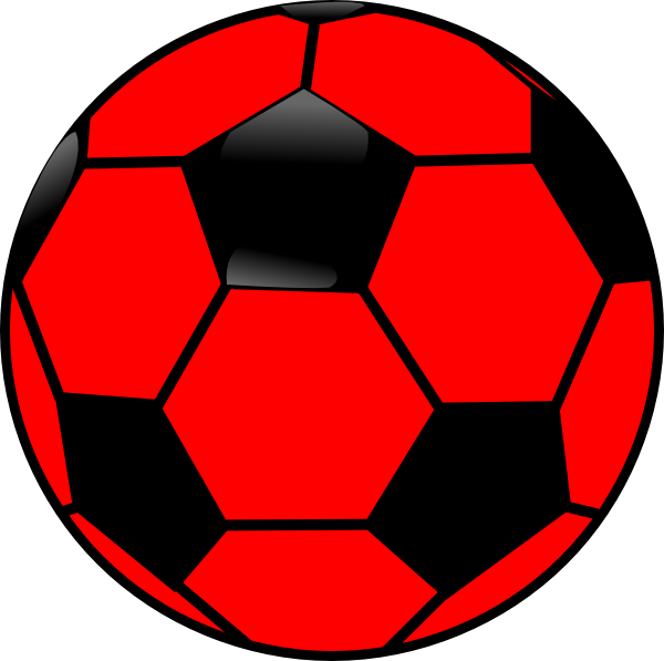 Red Soccer Ball Clip Art Free Clipart Images - Football Ball Black And ...