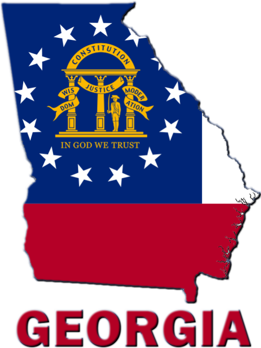 Georgia State Flag Map Clipart - Full Size Clipart (#5207940) - PinClipart