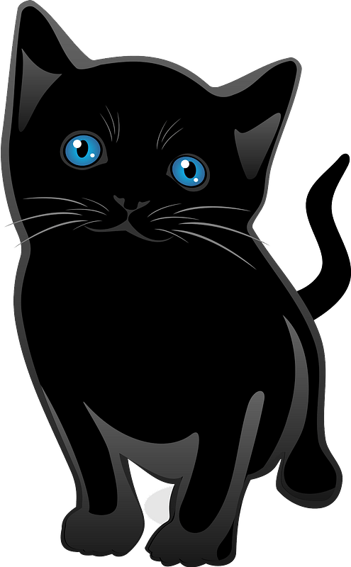Black Kitten Clipart - Cute Black Cat Vector - Png Download - Full Size ...