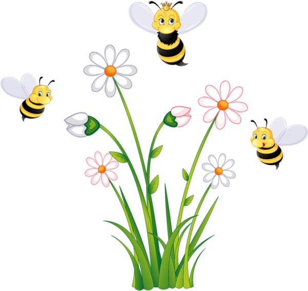 Gardening Clipart Bee Garden - Bee And Flowers Clip Art - Png Download ...
