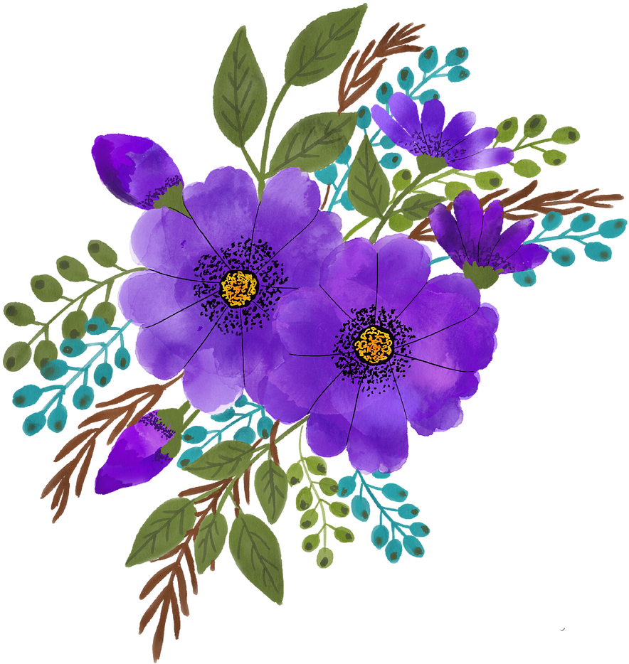 Purple Teal Flower Clipart - Png Download - Full Size Clipart (#5216928 ...
