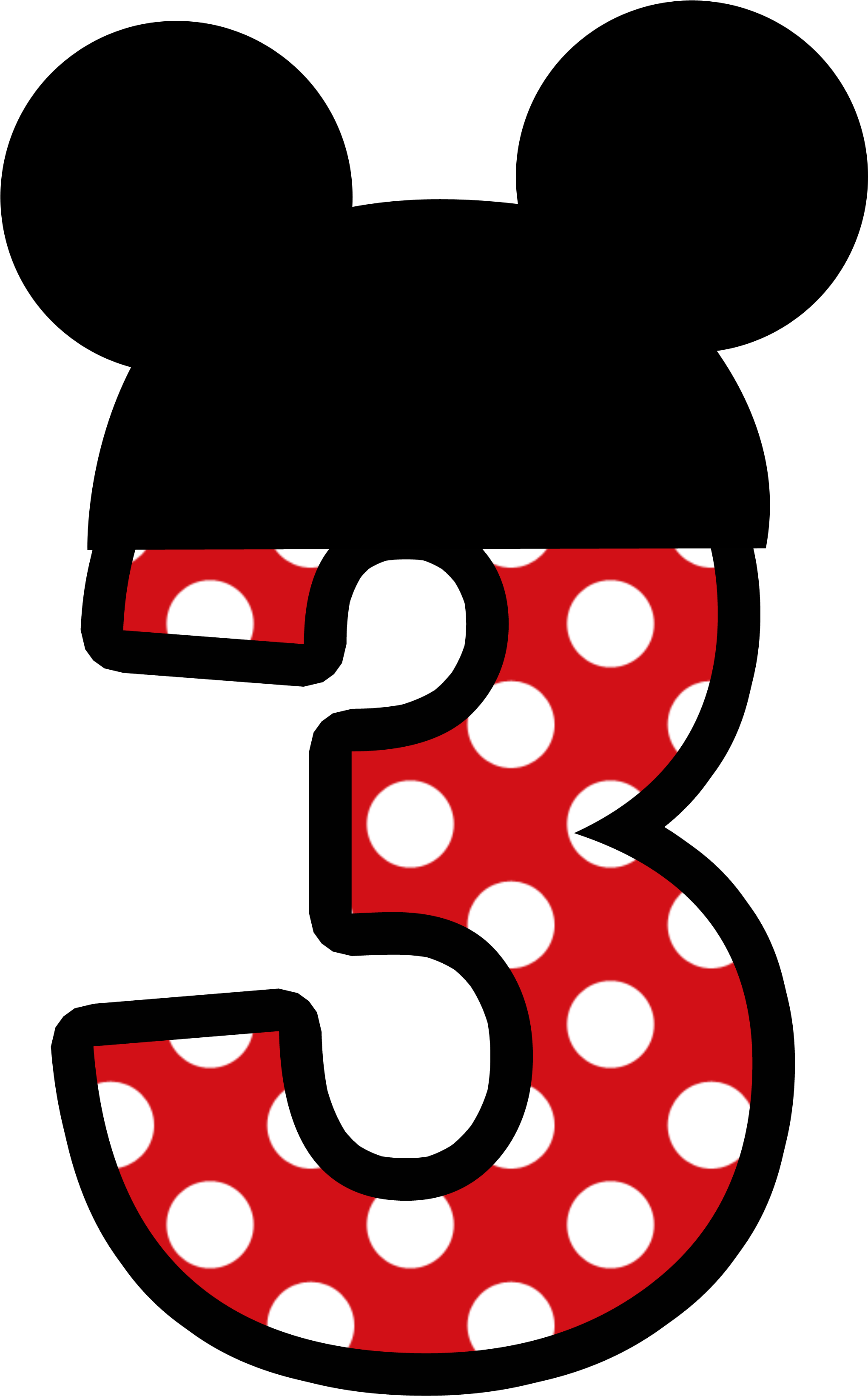 Mickey Mouse Number 3 Clipart - Full Size Clipart (#5217794) - PinClipart