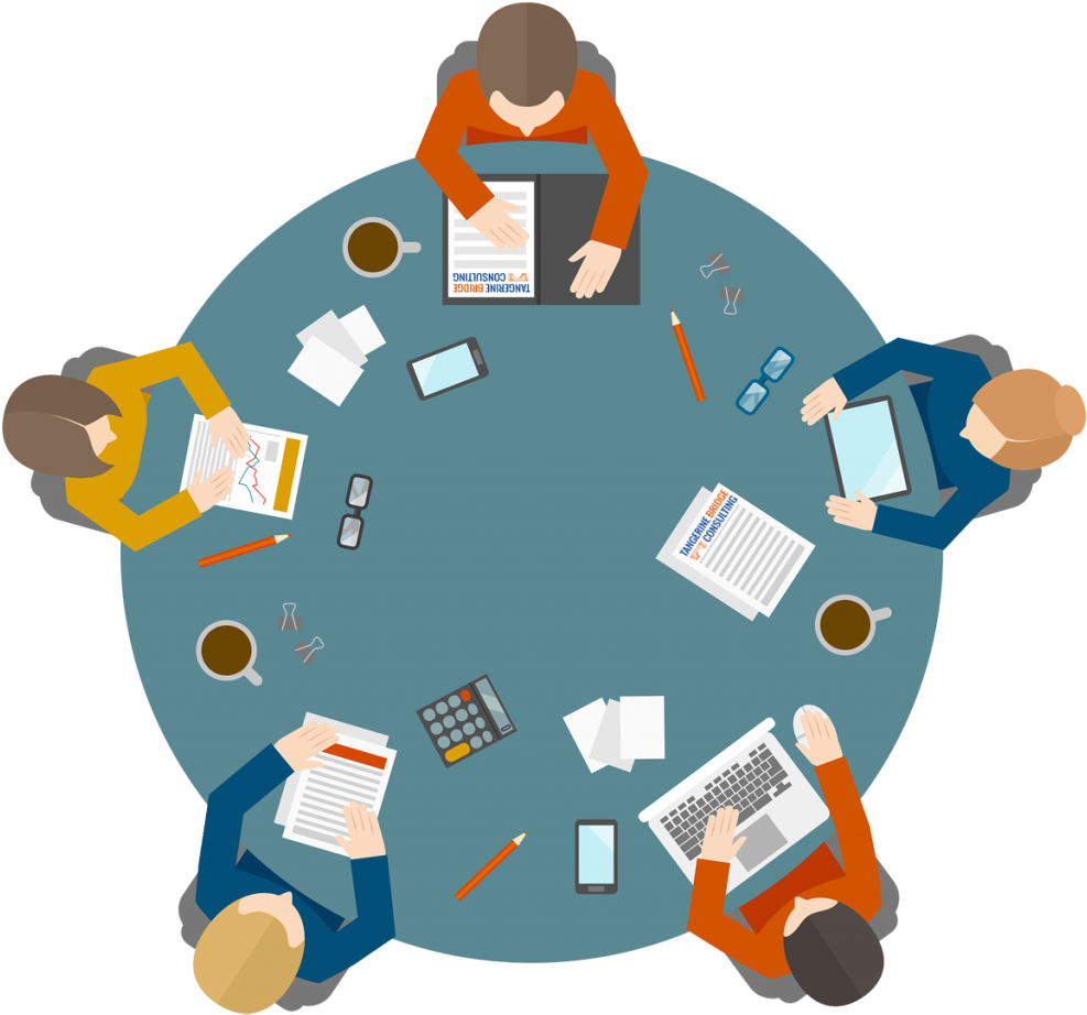 The Team At Tangerine Bridge Have - Round Table Meeting Png Clipart ...