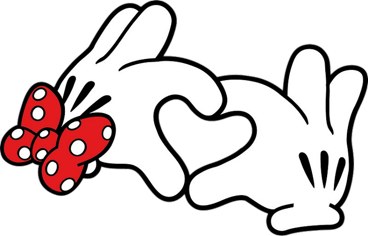 Mickey Mouse Glove Clipart Helping Hand - Minnie Mouse Heart Hands ...