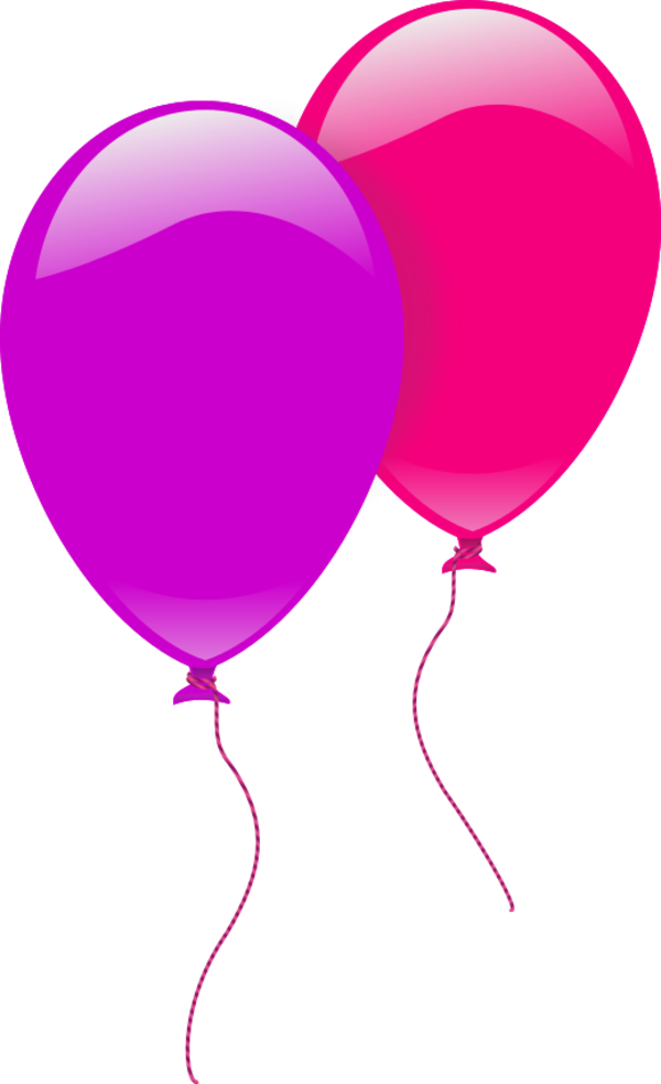 Party Balloons Two - Pink And Purple Balloons Clipart - Png Download ...
