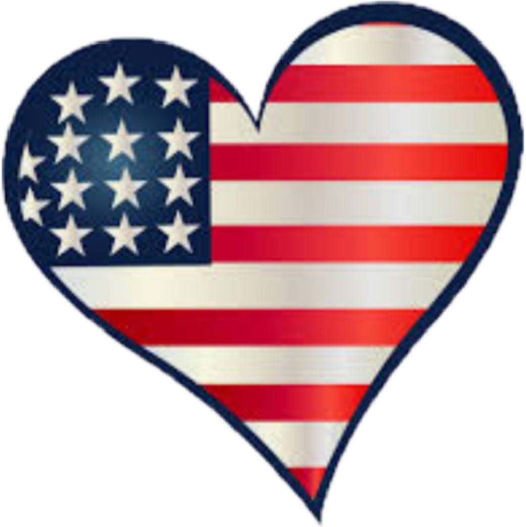 #heart#usa#flag#america - Usa Flag Heart Shape Clipart - Full Size ...