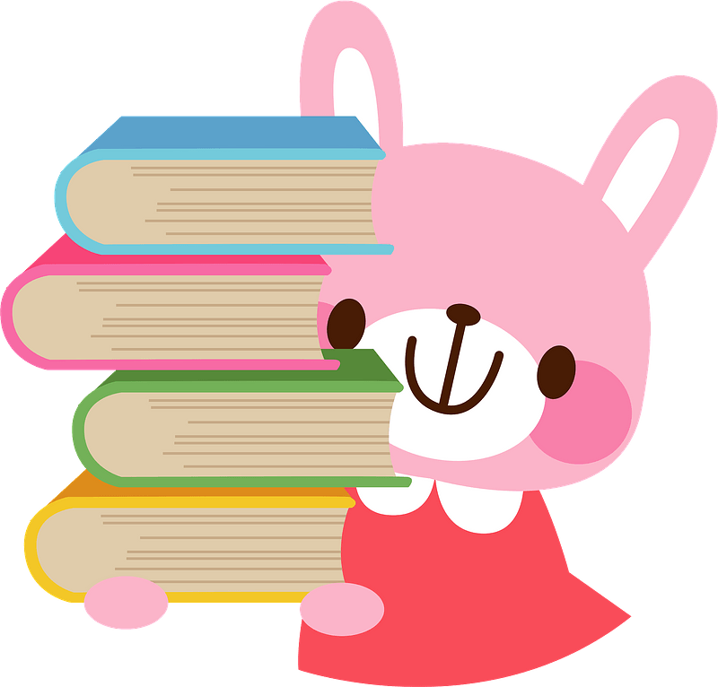 Rabbit With Books Clipart - Cartoon - Png Download - Full Size Clipart ...
