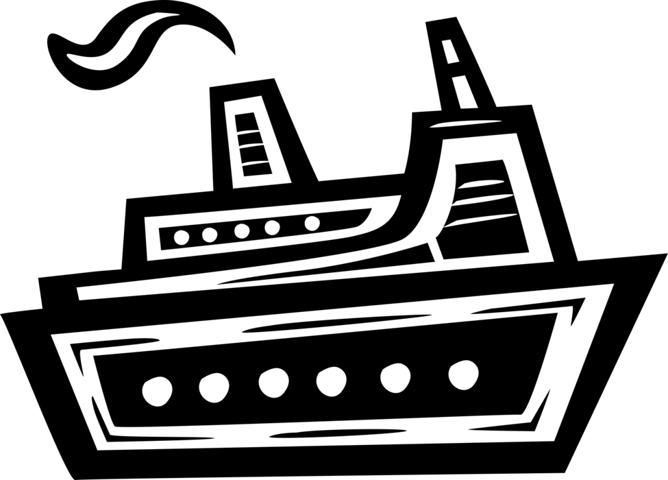 Download Vector Illustration Of Cruise Ship Or Ocean Liner Passenger ...