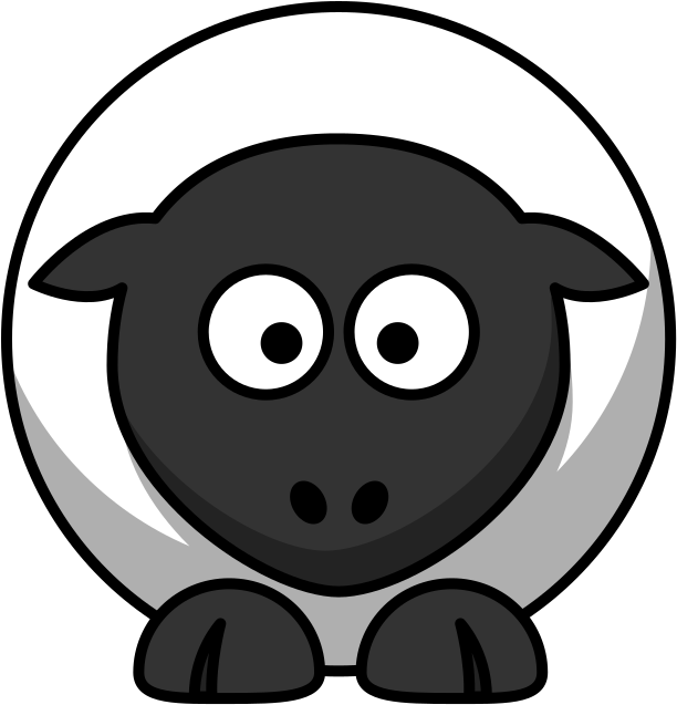 Sheep White With Black - Dead Cartoon Sheep Clipart - Full Size Clipart ...