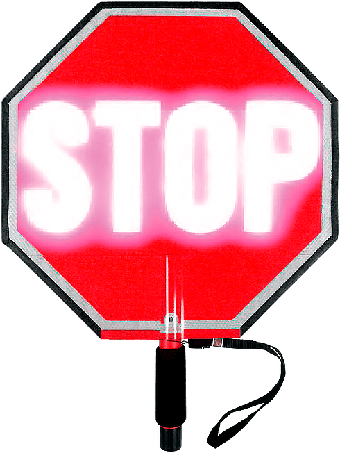 Paddle Stop Slow Flashing Led Hand Held Sign - Hand Held Light Stop ...