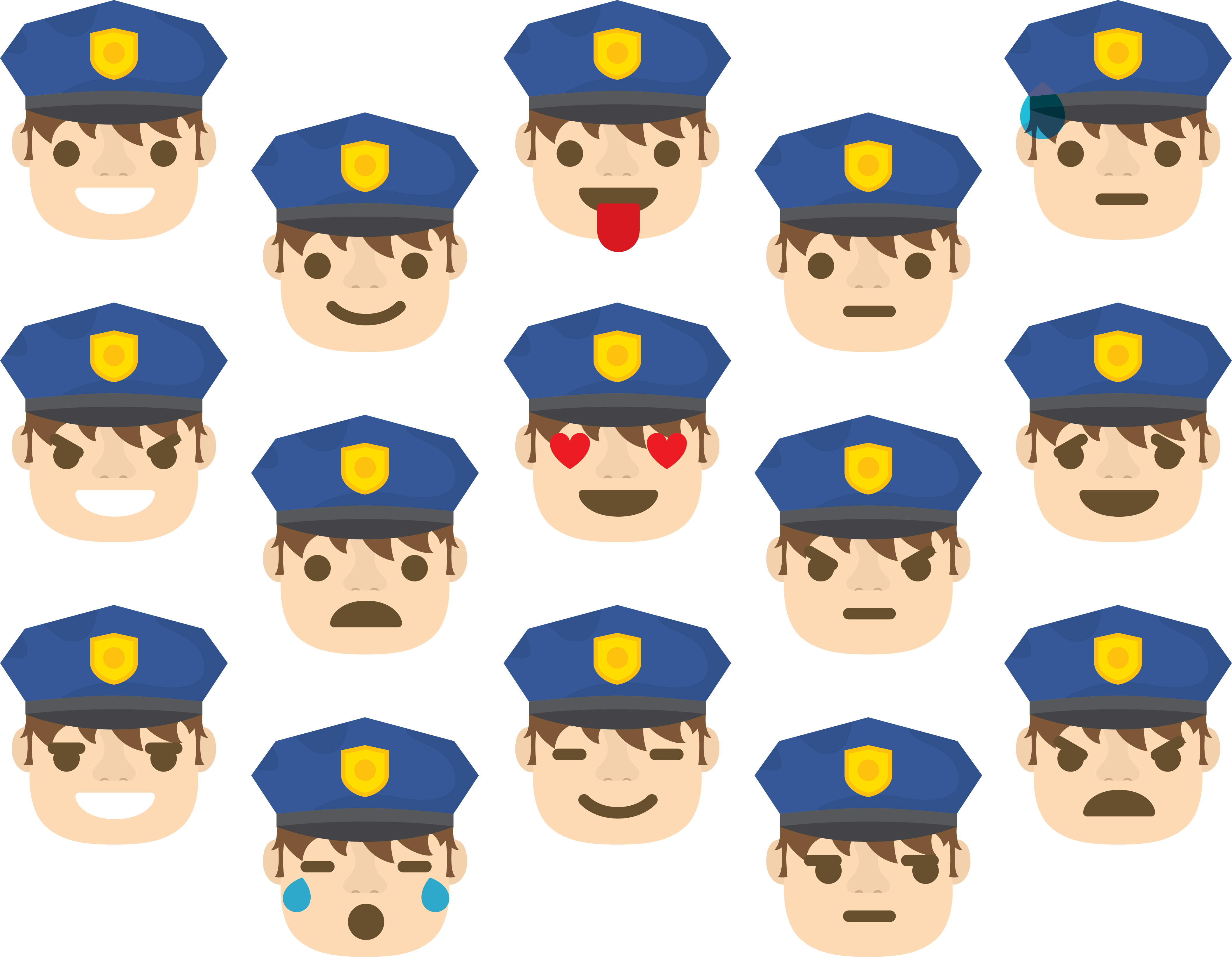 Emoticon Officer Smiley U - Police Officer Head Cartoon Clipart - Full ...