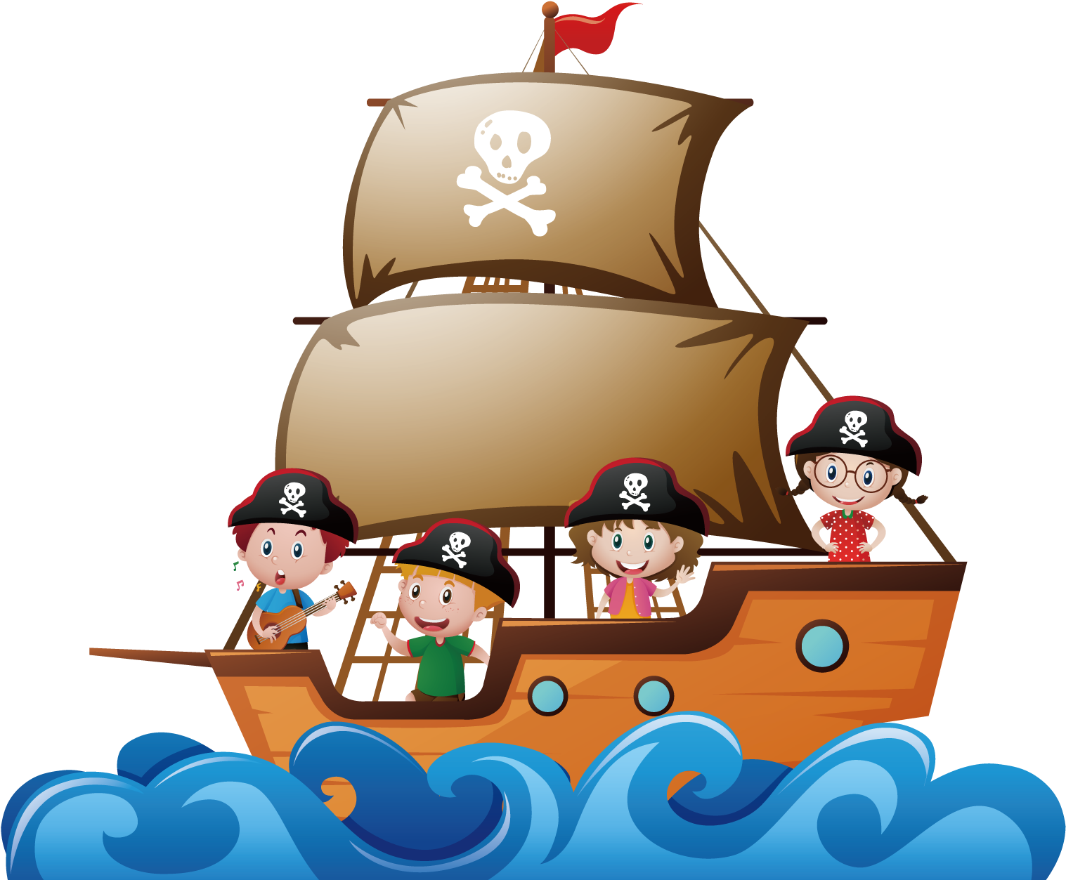 Piracy Child Ship Illustration - Pirate Kids Clip Art - Png Download ...