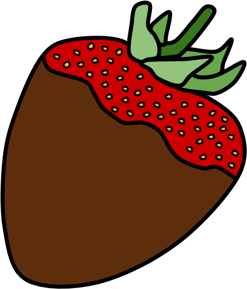 Chocolate Dipped Strawberry - Png Chocolate Coated Strawberry Clipart ...