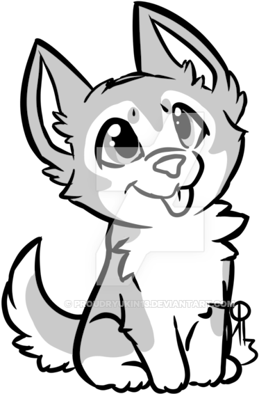 Shibe Drawing Husky - Chibi Cute Husky Drawing Clipart - Full Size ...