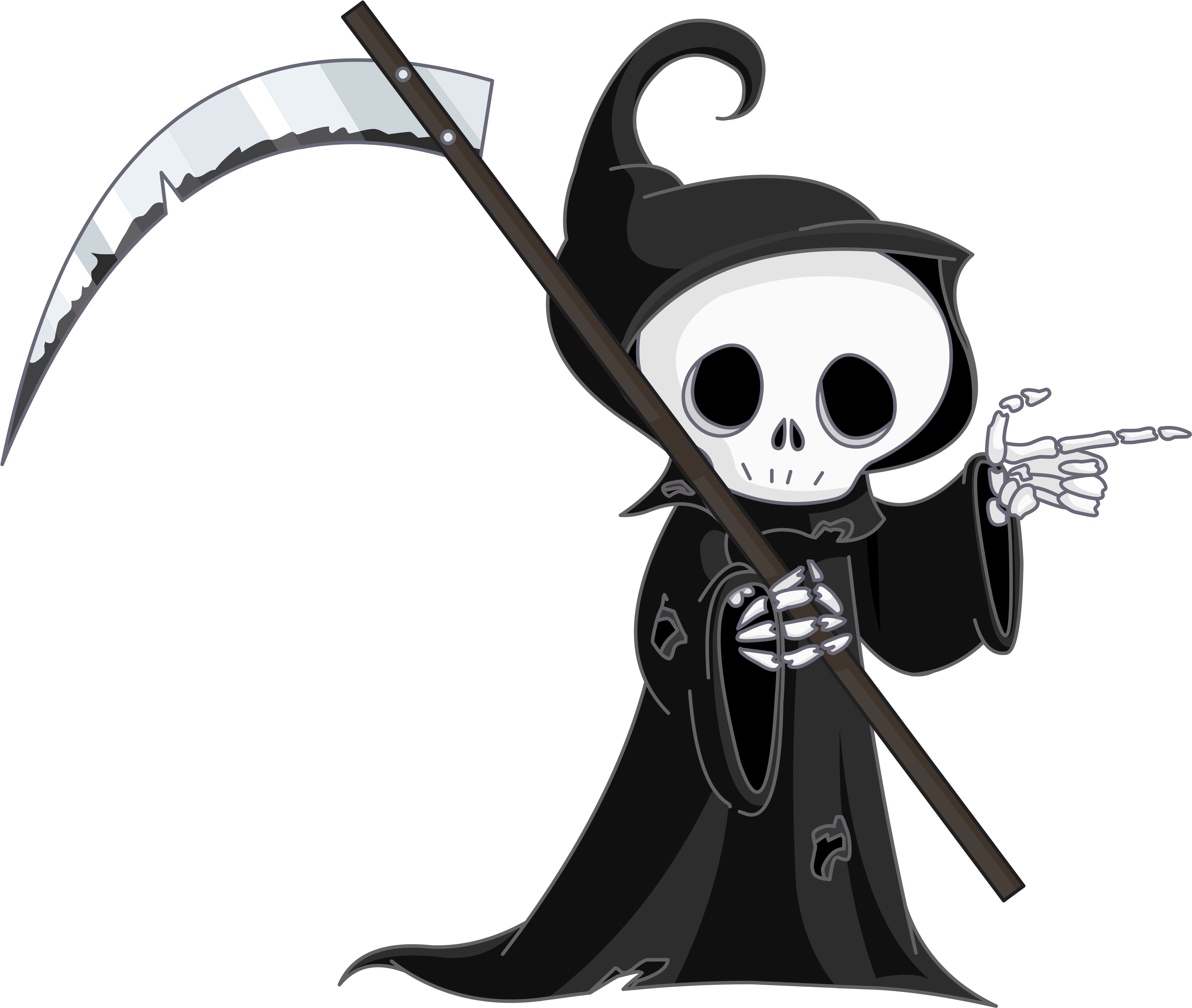 Download Black Death Grim Reaper Clip - Cartoon Grim Reaper Transparent ...