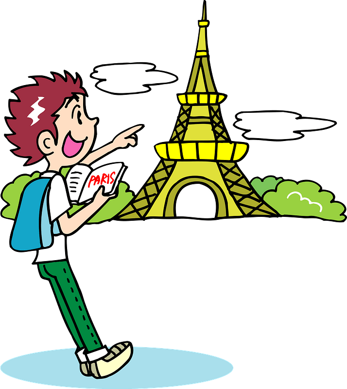 Travel Man Paris Clipart - Cartoon - Png Download - Full Size Clipart ...
