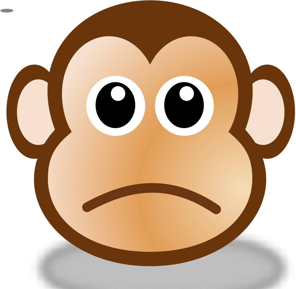 Sad Monkey Face 3 Png Icons - Easy Cartoon Monkey Face Clipart - Full ...
