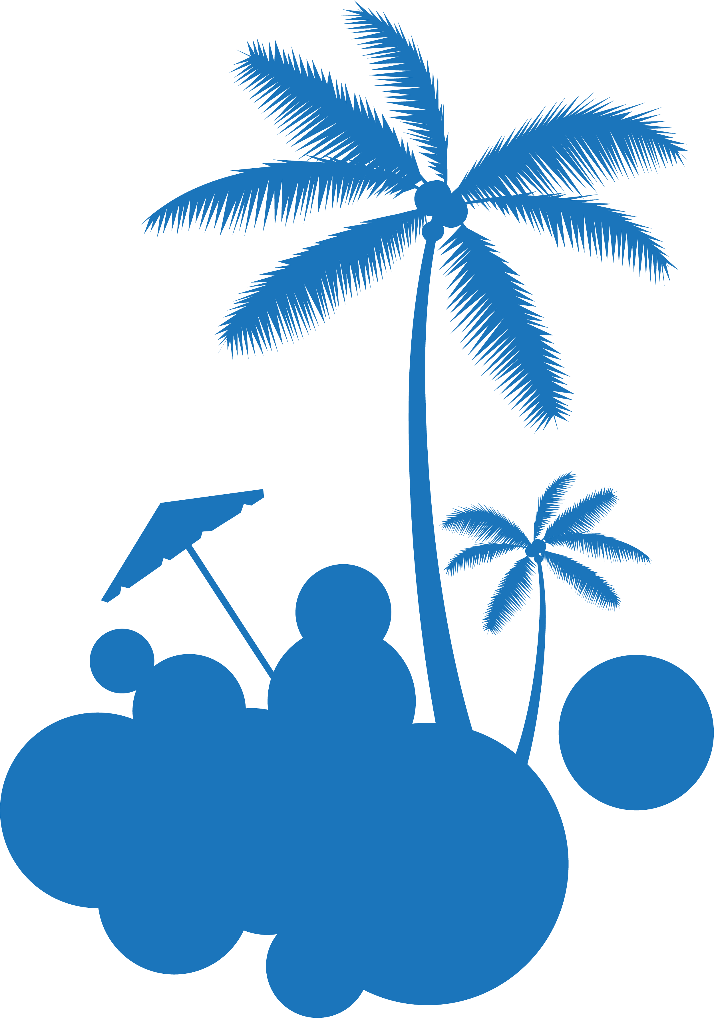 Blue Coconut Tree Little Euclidean Vector Fresh Clipart - Coconut - Png ...