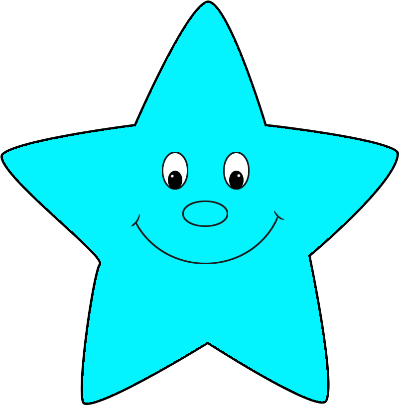Light Blue Star Cartoon Style - Blue Stars Clipart - Png Download ...