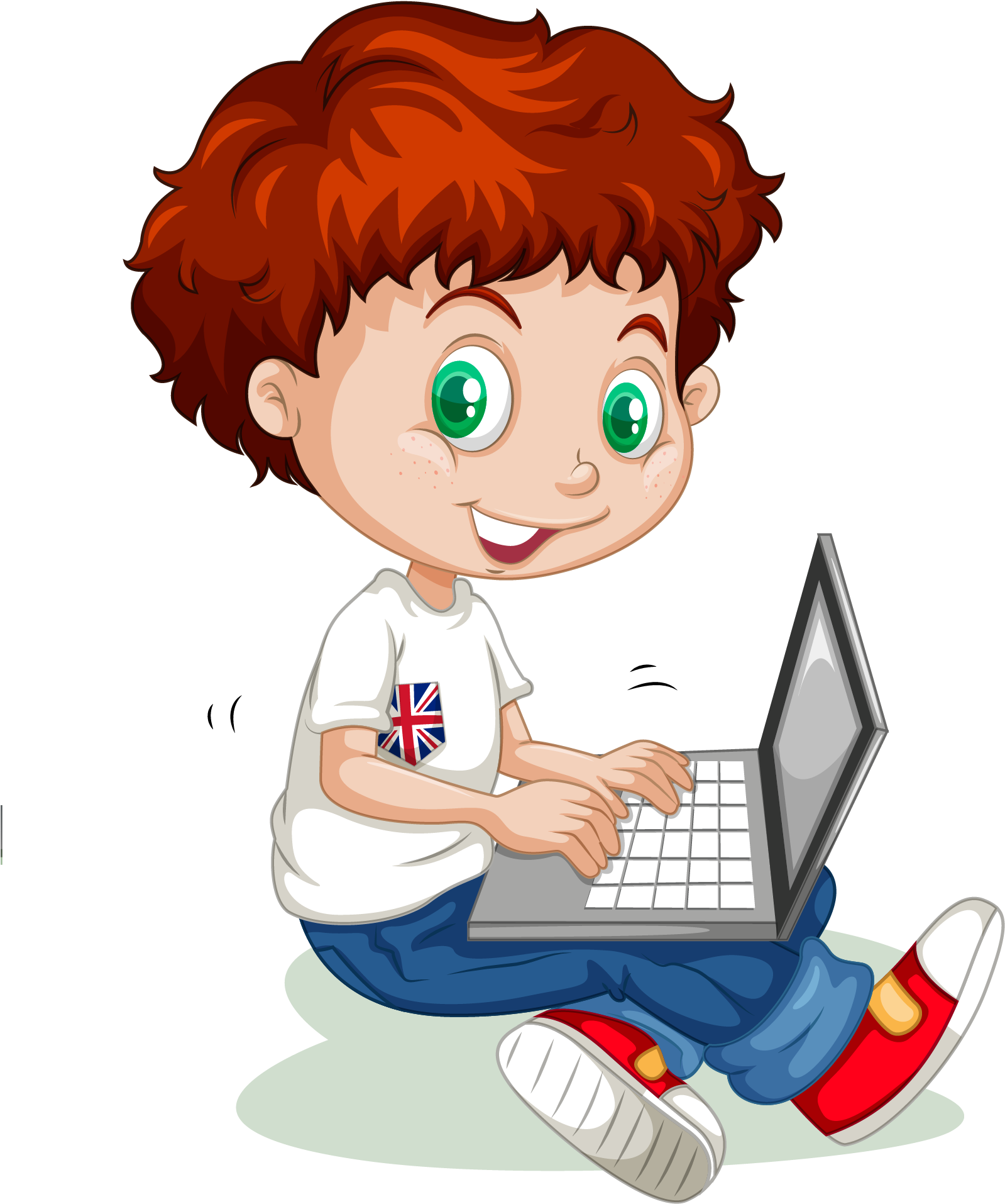 Download Vector Cartoon Boy Learning Png Download - Boy Using Computer ...