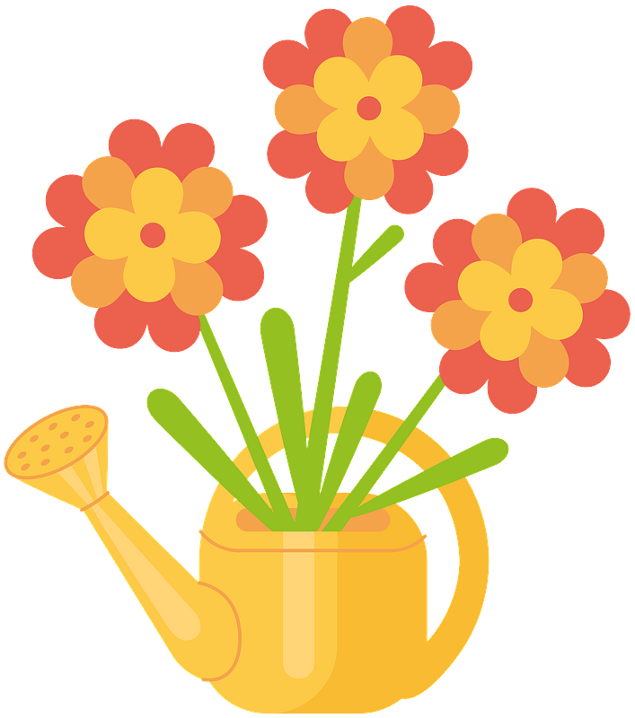 Flowers In Watering Can Clipart - Illustration - Png Download - Full ...