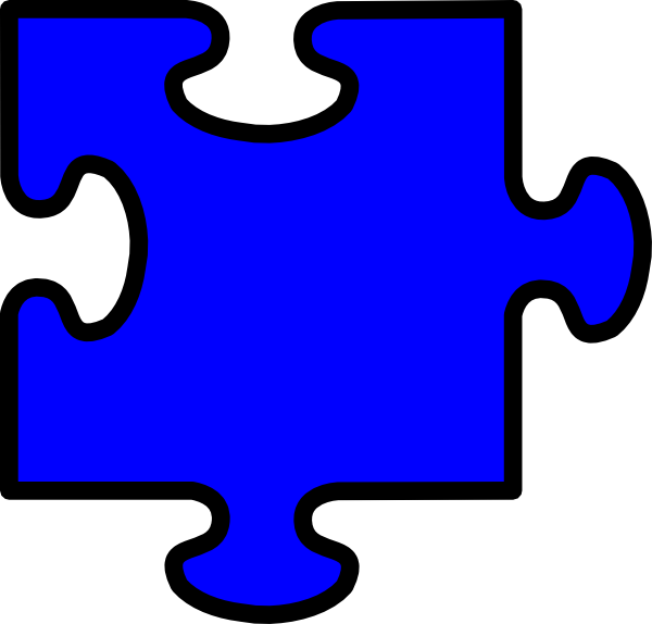 Blue Jigsaw Clip Art At Clker - Jigsaw Blue - Png Download - Full Size ...
