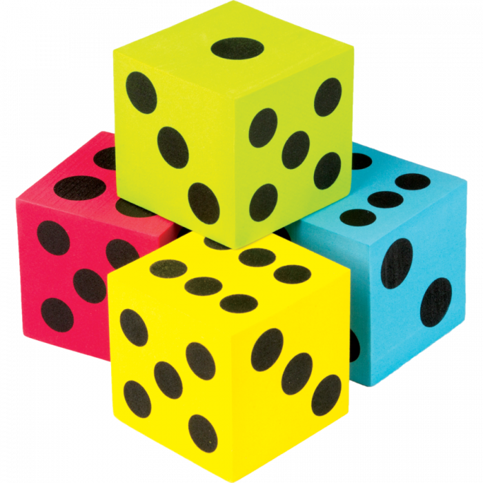 Download Hd Foam Colorful Jumbo Dice - Colorful Dice Clipart - Png ...