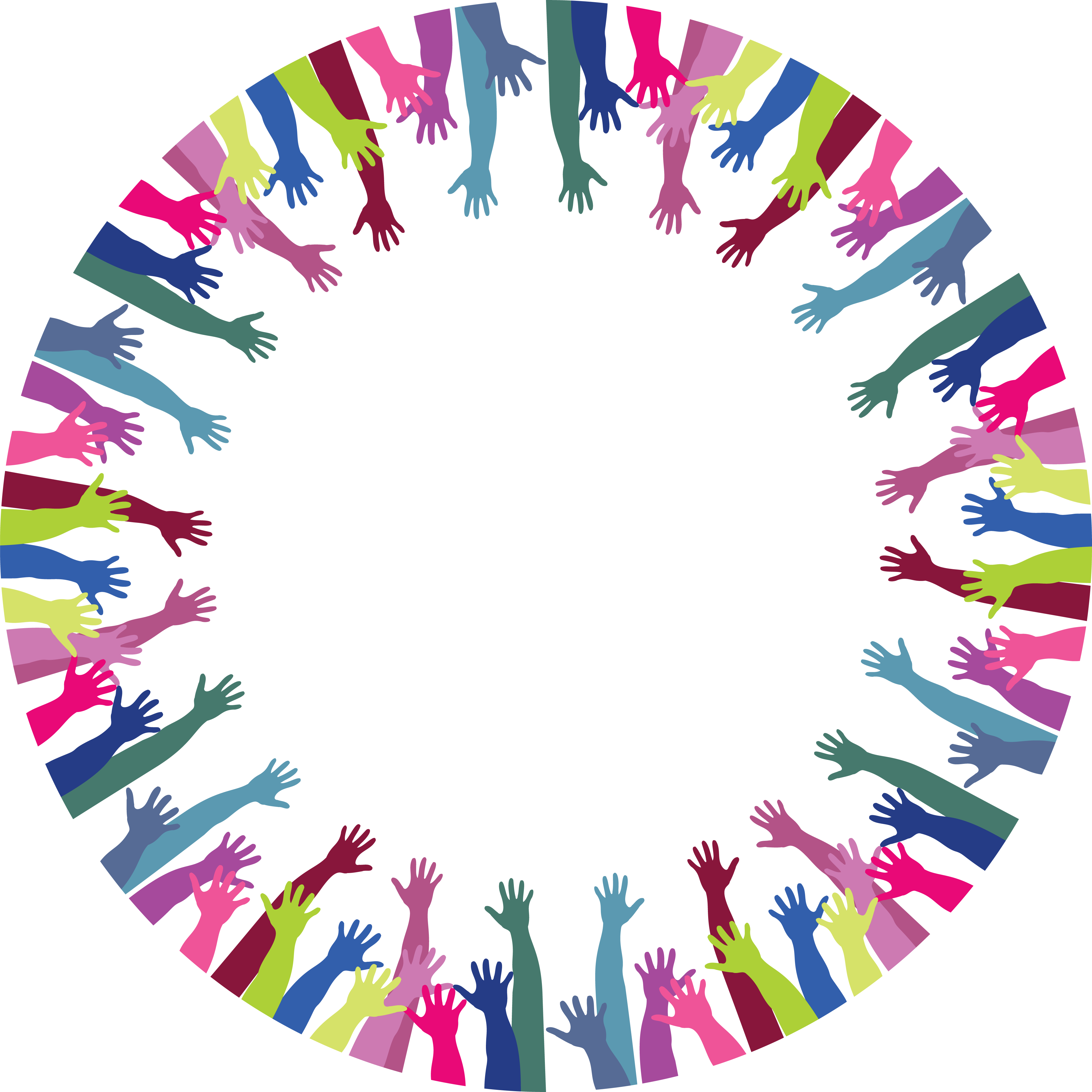 Download Free Clipart Of A Frame Of Hands - Hands In A Circle Clipart ...