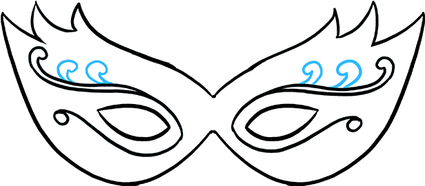 How To Draw Mardi Gras Mask - Masquerade Mask Drawing Easy Clipart ...