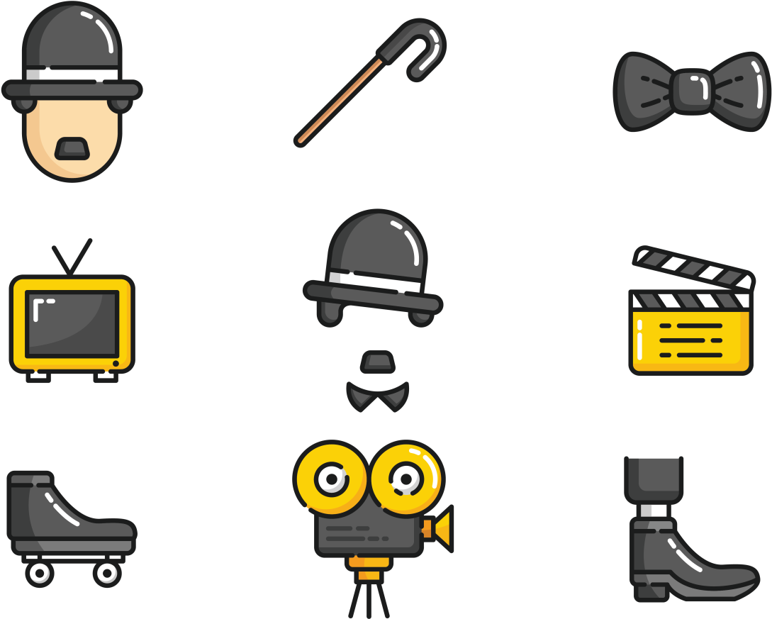 Charlie Chaplin Icons Vector - Charlie Chaplin Icon Clipart - Full Size ...