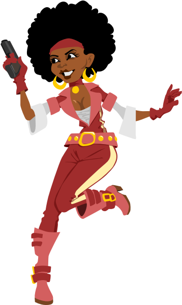 Smiling Girl With Gun Vector Image - African American Dancer Clip Art ...