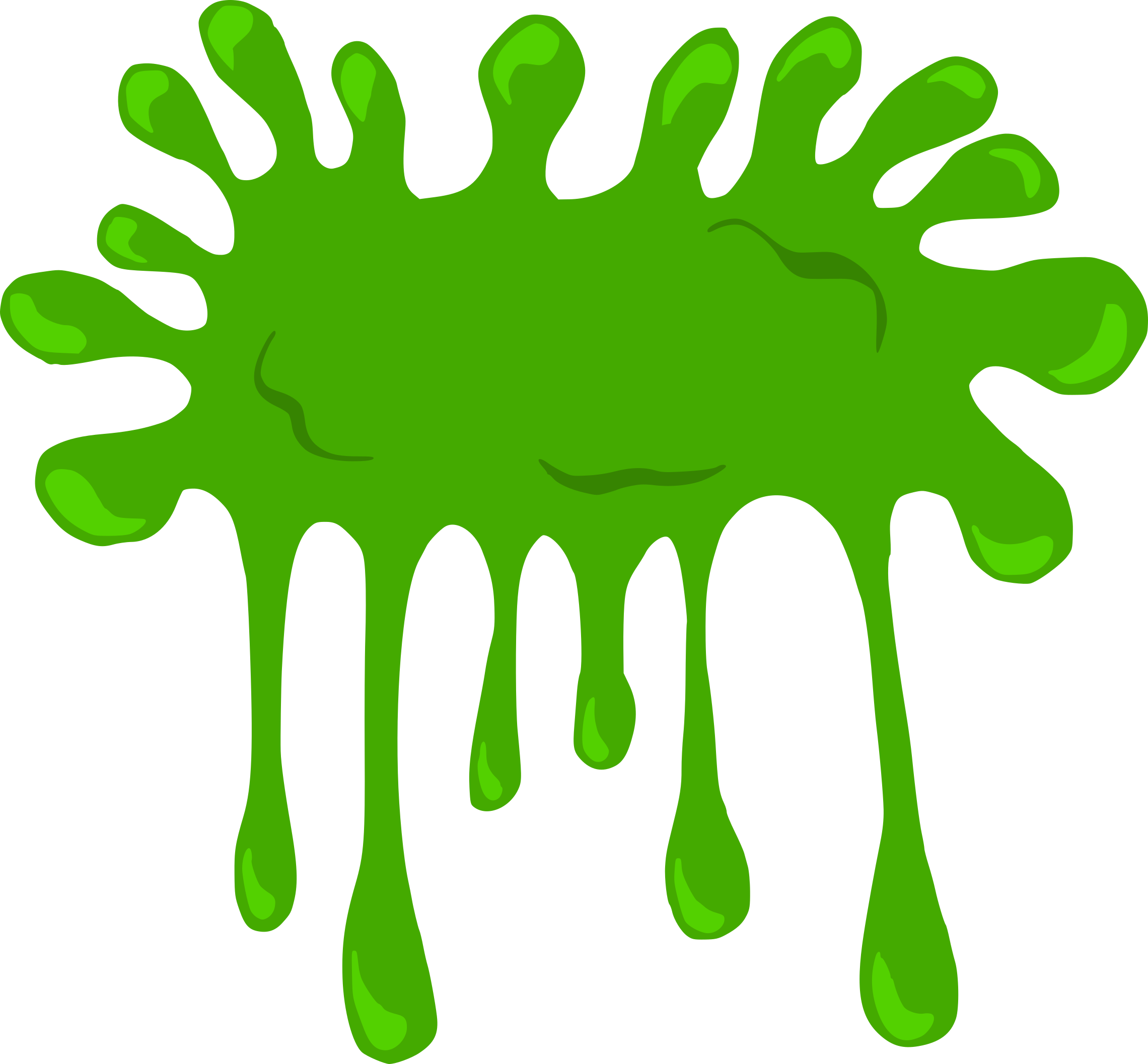Download 6 Cartoon Green Slime Blots Vector 5 - Slime Cartoon Png ...