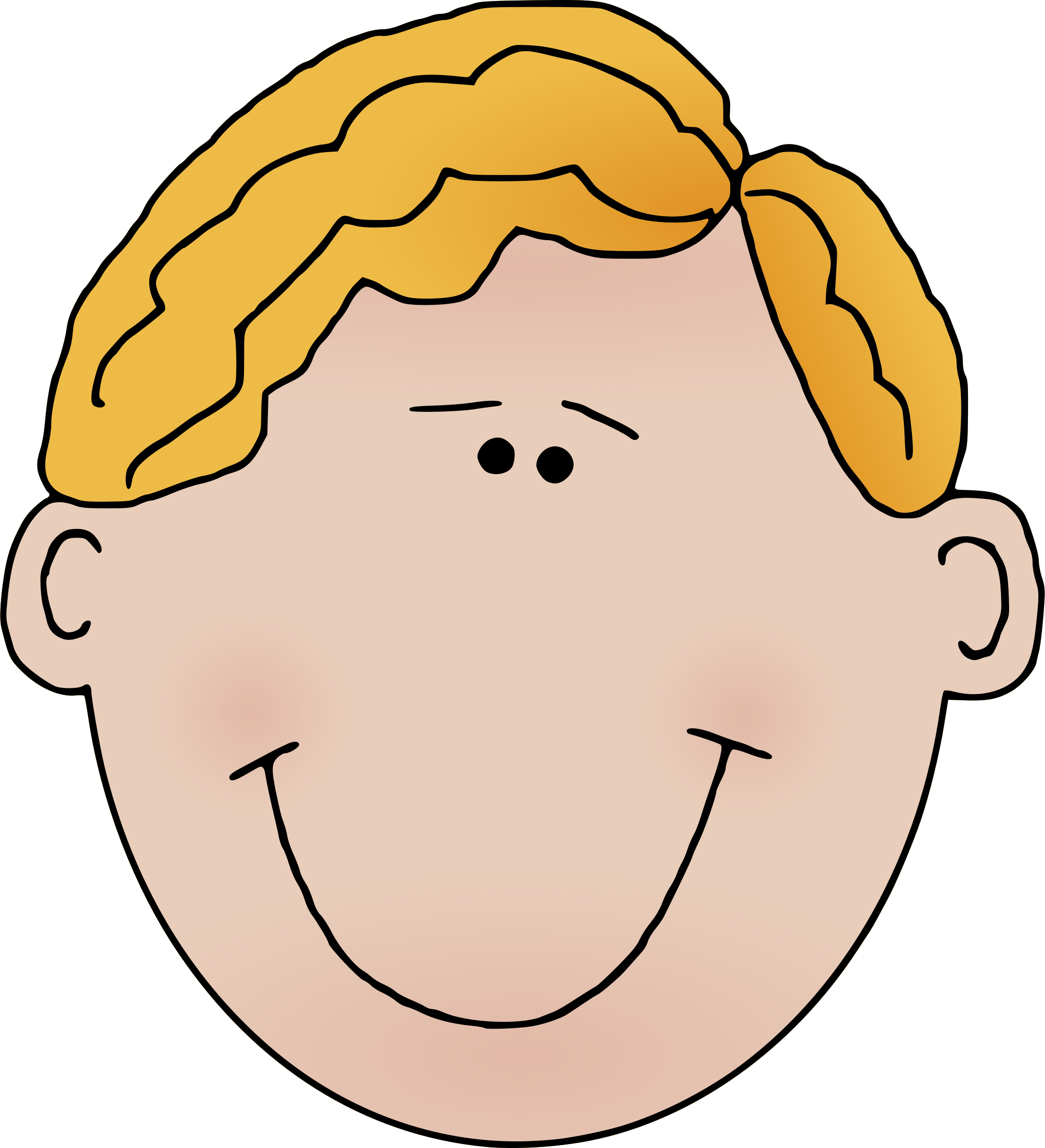 Yellow Haired Man Smiling Vector Image - Child Face Clip Art - Png ...