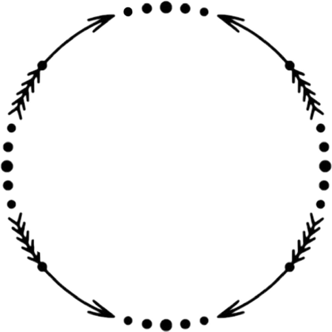 Download #round #circle #monogram #frame #border #arrows #dots - Arrows ...