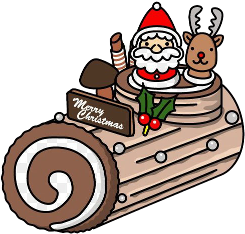 Yule Log Png Transparent Image - Yule Log Cake Cartoon Clipart - Full ...