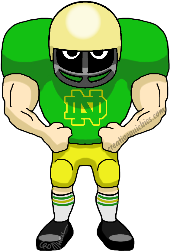 South Bend Indiana Notre Dame Fighting Irish - Easy Cartoon Football ...