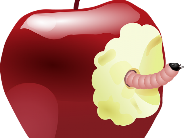Apple With Worm Clipart - Full Size Clipart (#5332430) - PinClipart