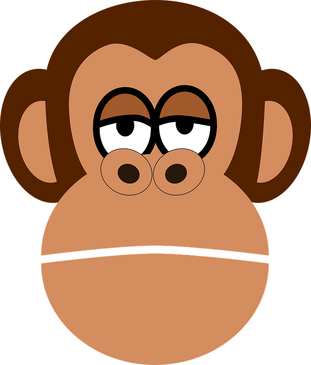 Chimpanzee Ape Face - Monkey Cartoon Face Clipart - Full Size Clipart ...