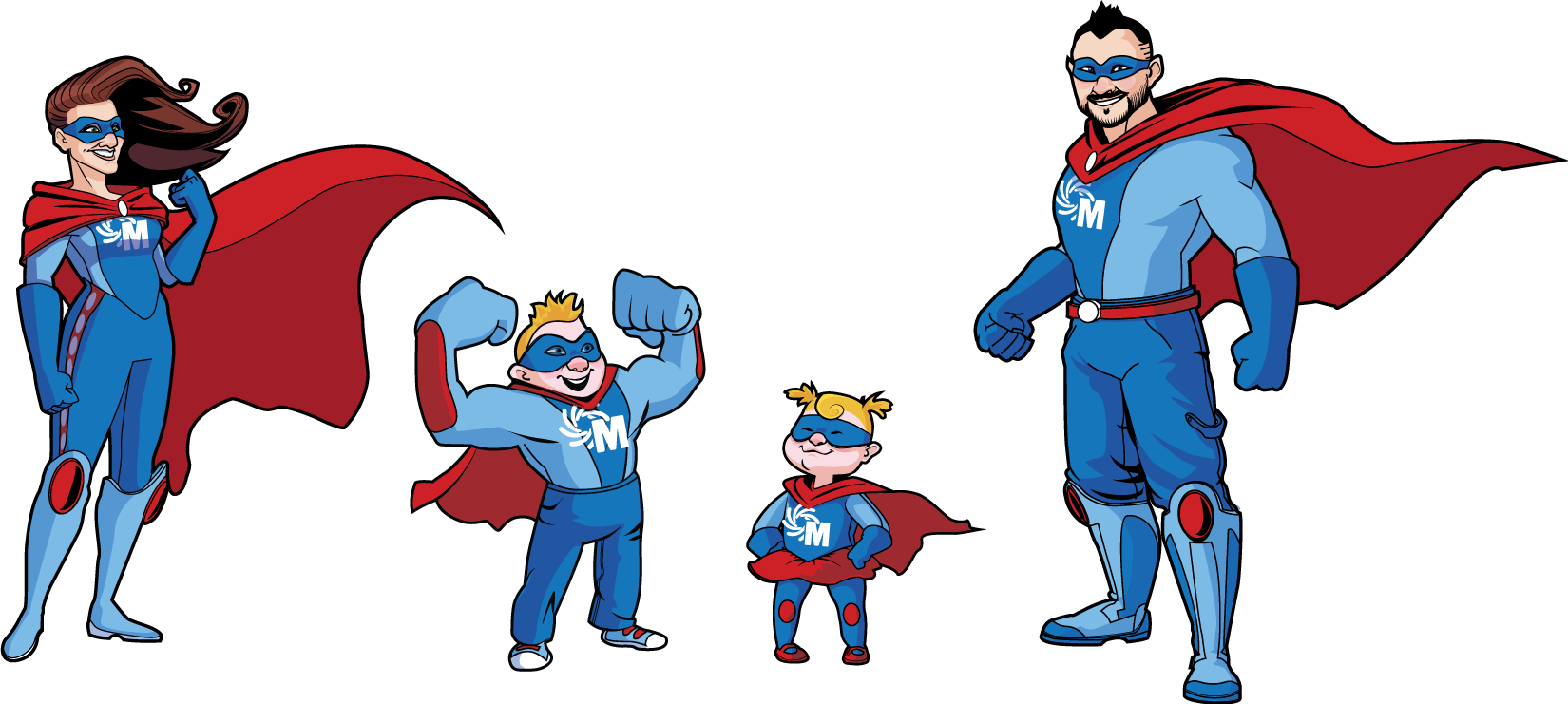 Super Hero Family Cartoon Clipart - Full Size Clipart (#5340028 ...