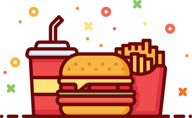 Burger And Fries Icon Clipart - Full Size Clipart (#5350102) - PinClipart