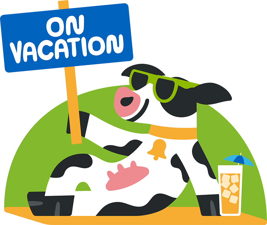 Flora Based - Cow Vacation Cartoon Clipart - Full Size Clipart ...