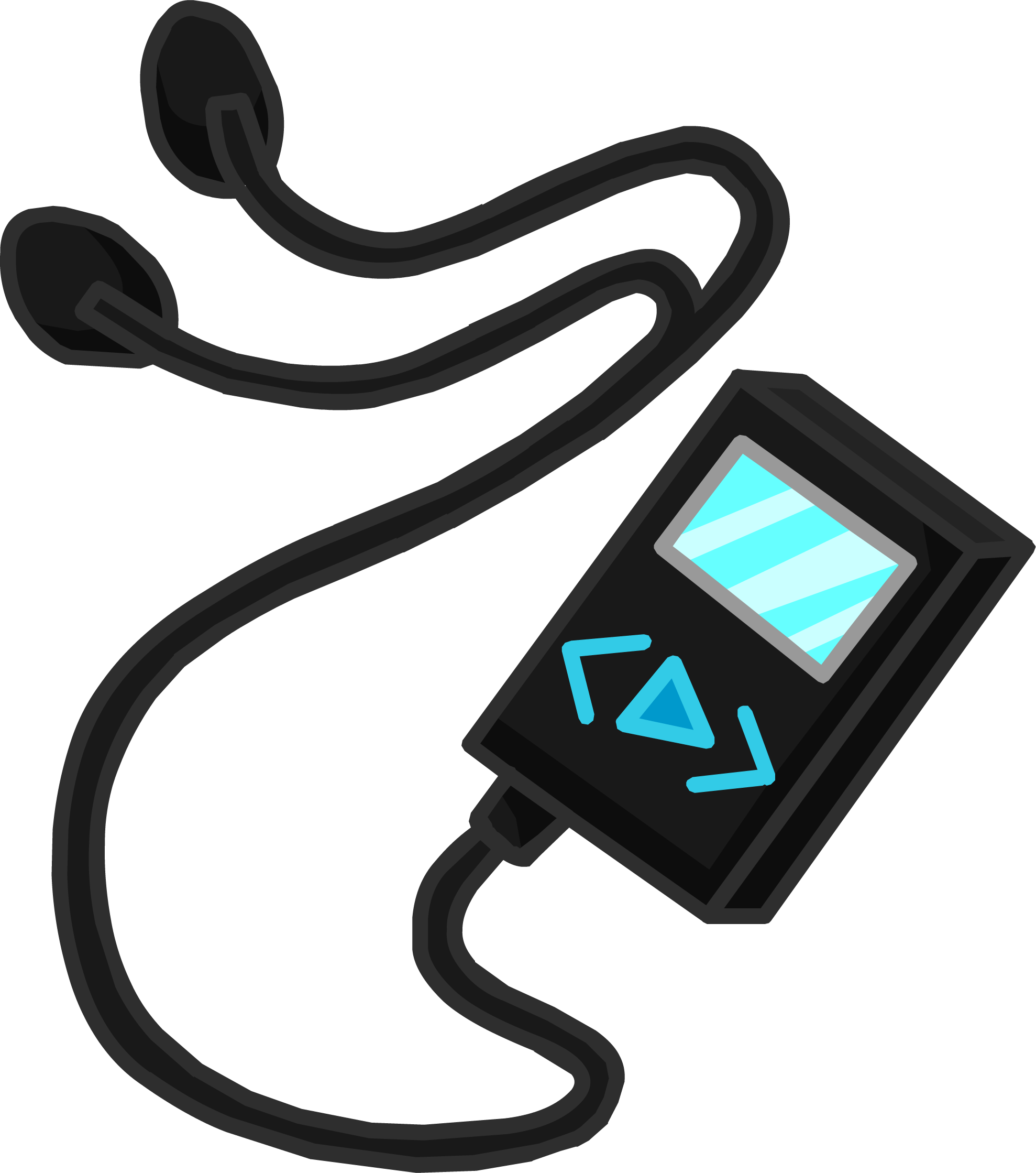 Earbuds Clipart Mp3 - Club Penguin Hand Items - Png Download - Full ...